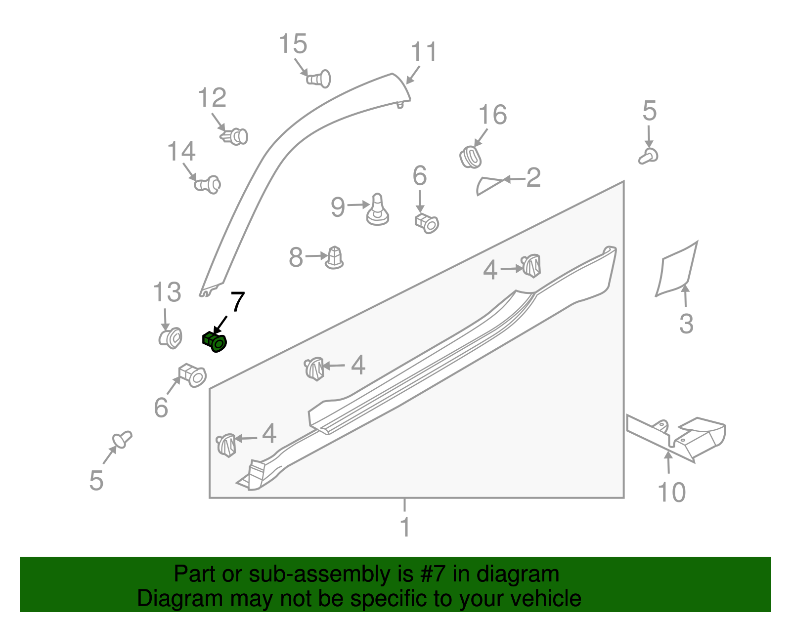 76848-61Y00 - 2003-2009 Nissan 350Z - Rocker Molding Grommet | Anicra ...
