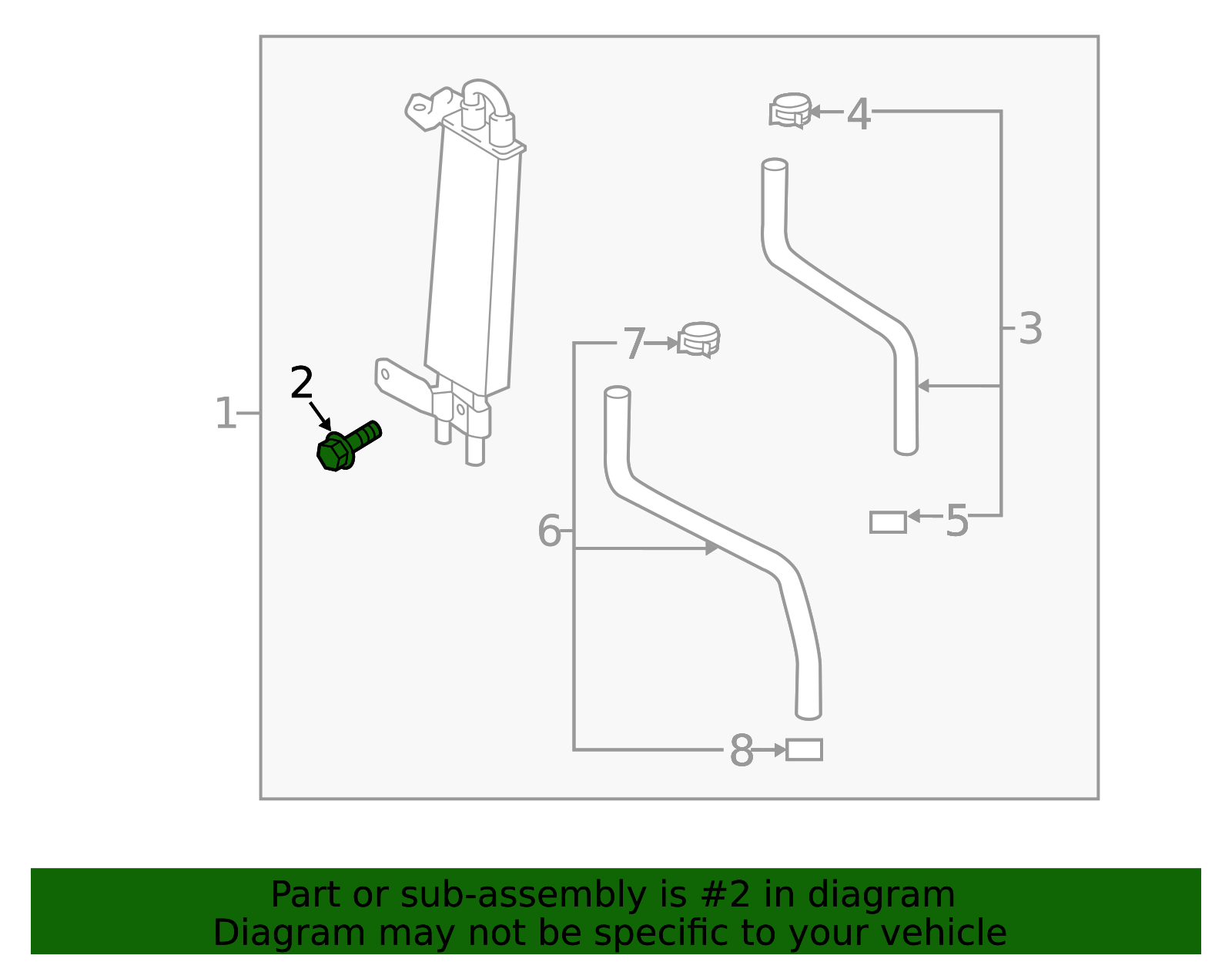 2016-2019 Nissan TITAN XD Power Steering Cooler Bolt 08360-6125B ...