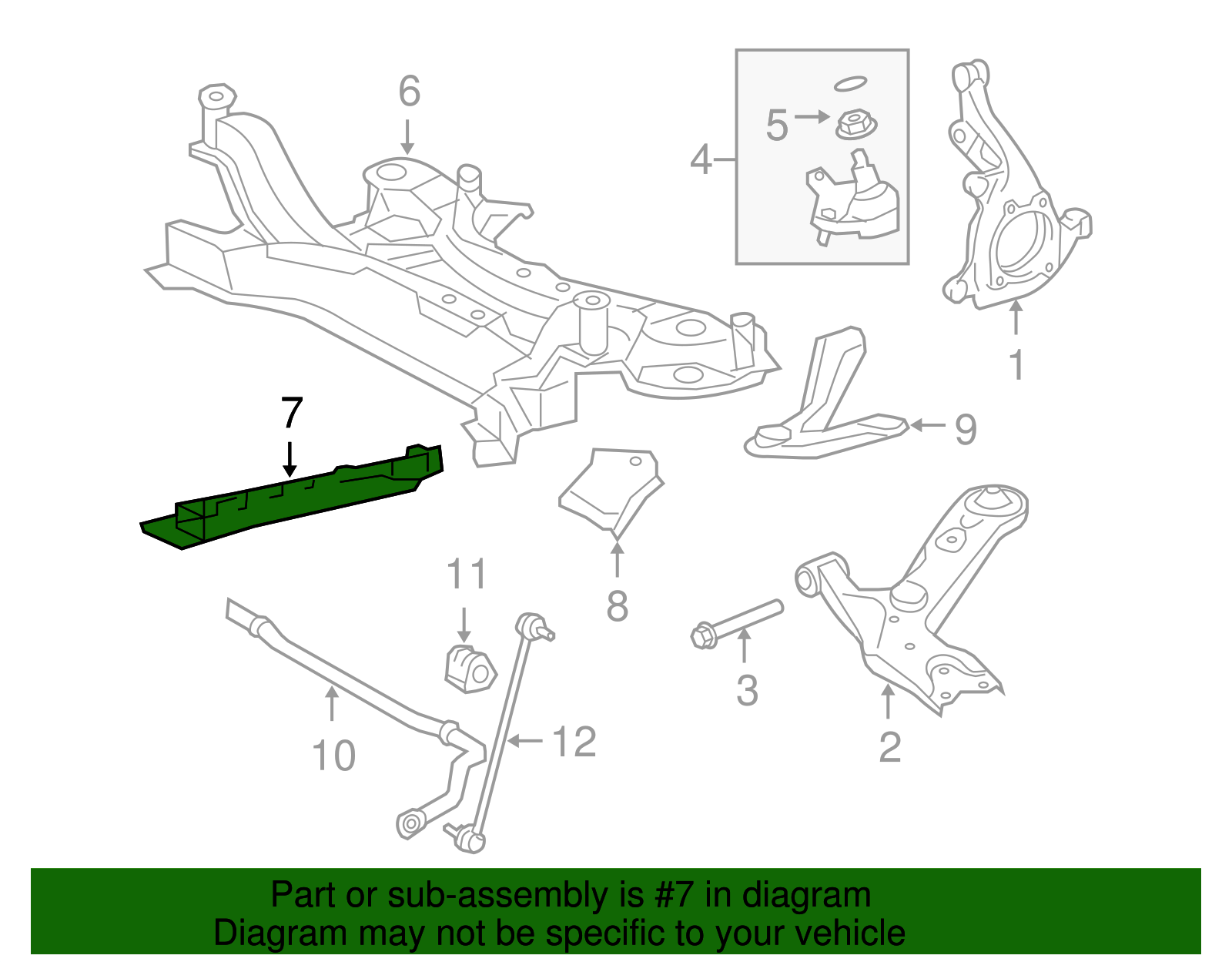 2006-2012 Toyota RAV4 Suspension Cross-Member Reinforcement 51107-42010 ...