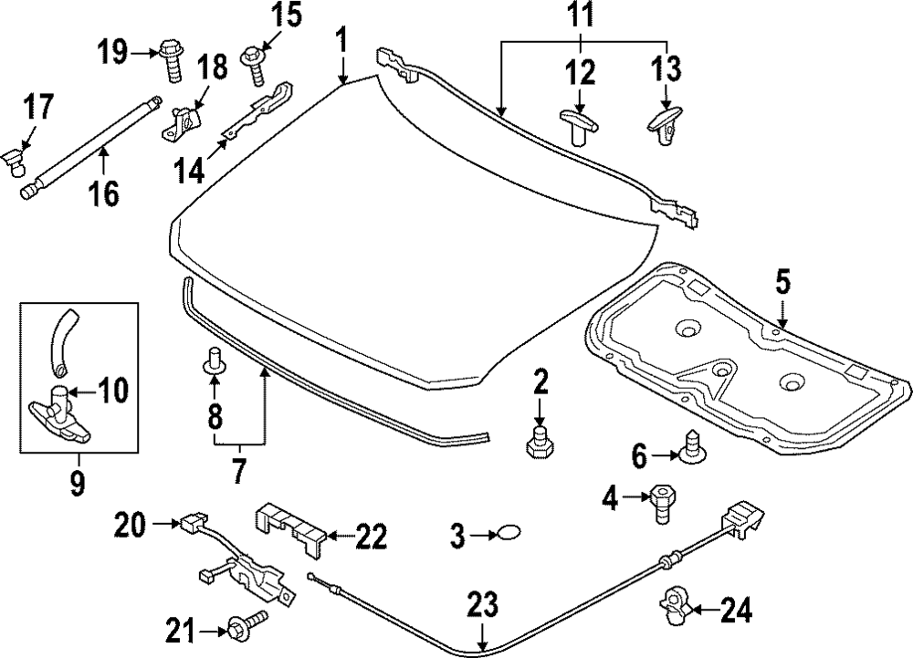 2023-2025 Mazda CX-50 Hood Insulation Pad VA40-56-681 | QuirkParts