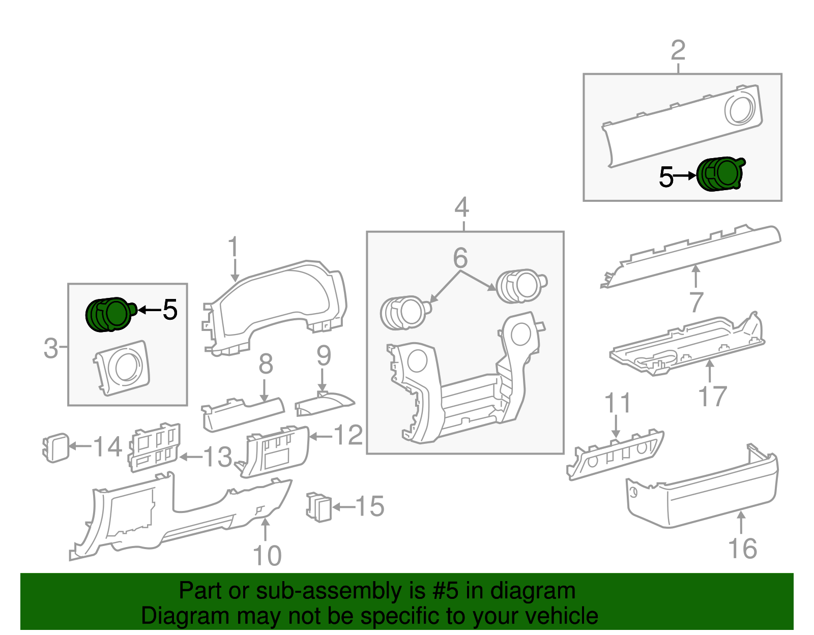 2014-2020 Toyota Tundra Air Outlet Vent 55680-0C060-C0 | Toyota Parts ...
