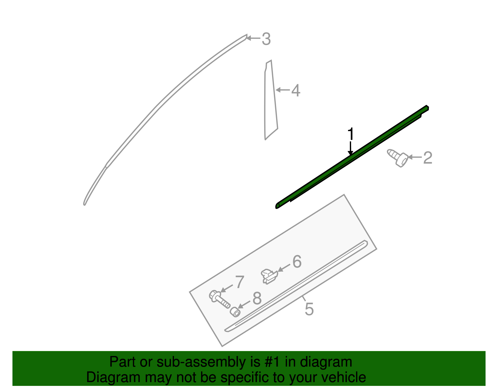 Hyundai - 82220-3S000 - Belt Molding - 2011-2015 Hyundai Sonata | OEM ...