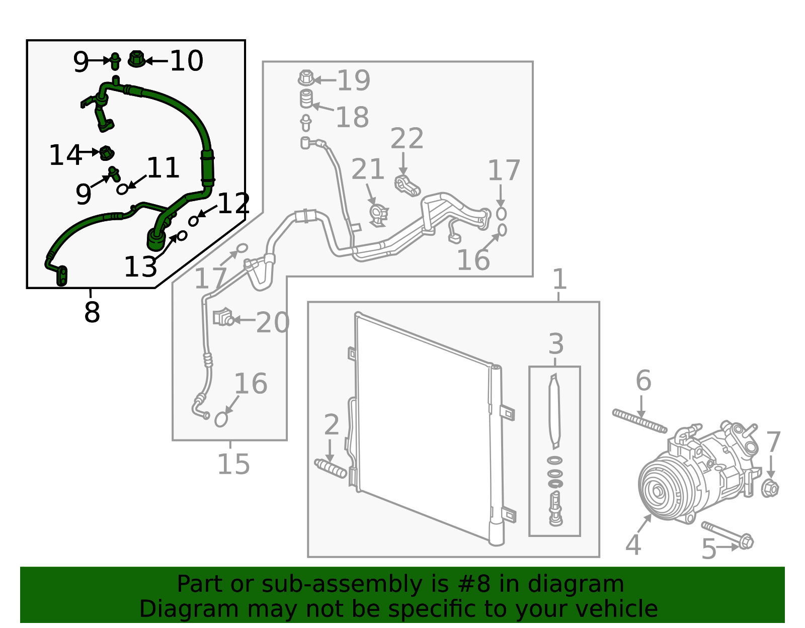 OEM GM Air Conditioning Compressor Hose For 2018-2021 Buick Enclave ...
