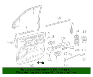 2013-2024 Mopar Door Interior Trim Panel Retainer 06510359AA | Mopar ...