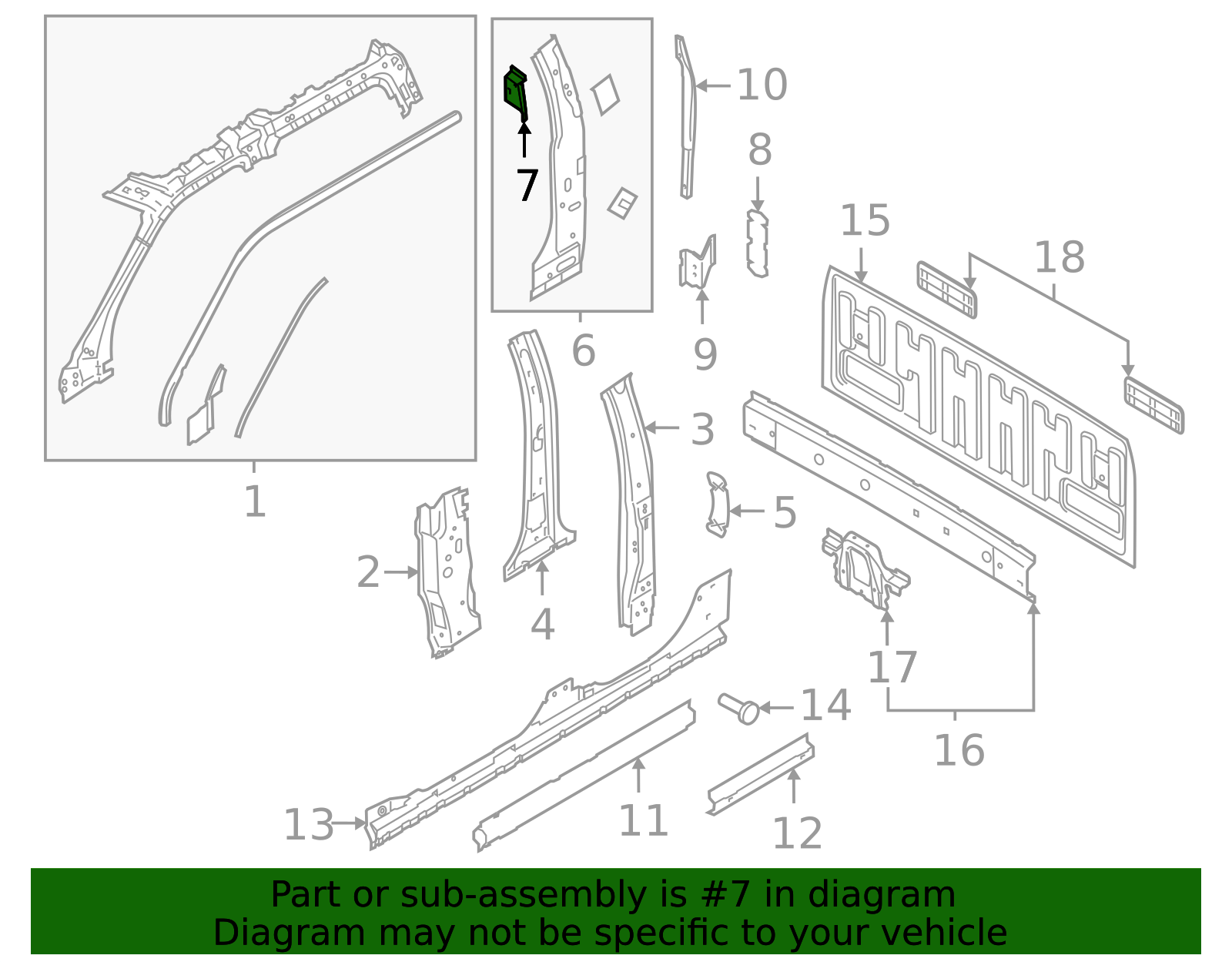 2015-2025 Ford Inner Lock Pillar Reinforced Plate FL3Z-16278B11-A ...