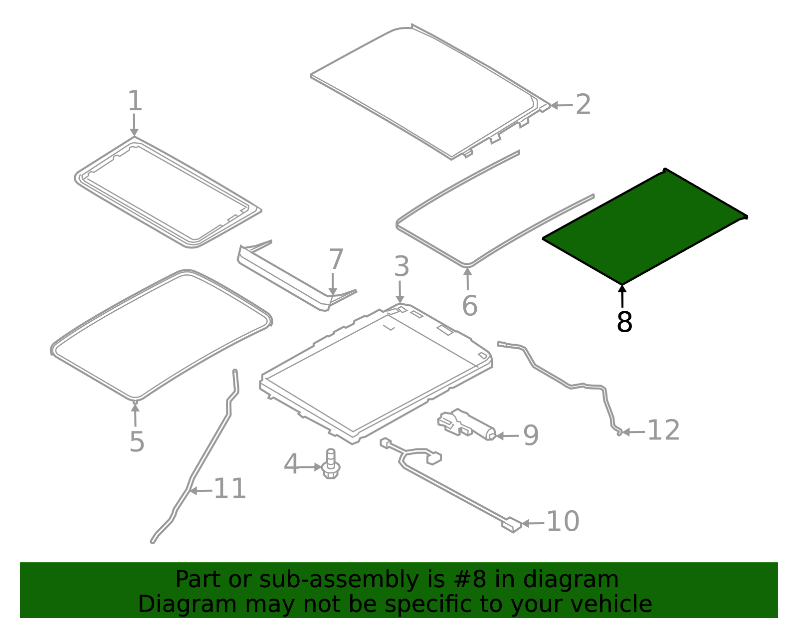 LC5Z-78519A02-BC - Headlining Sliding Roof Pane 2020-2024 Lincoln ...