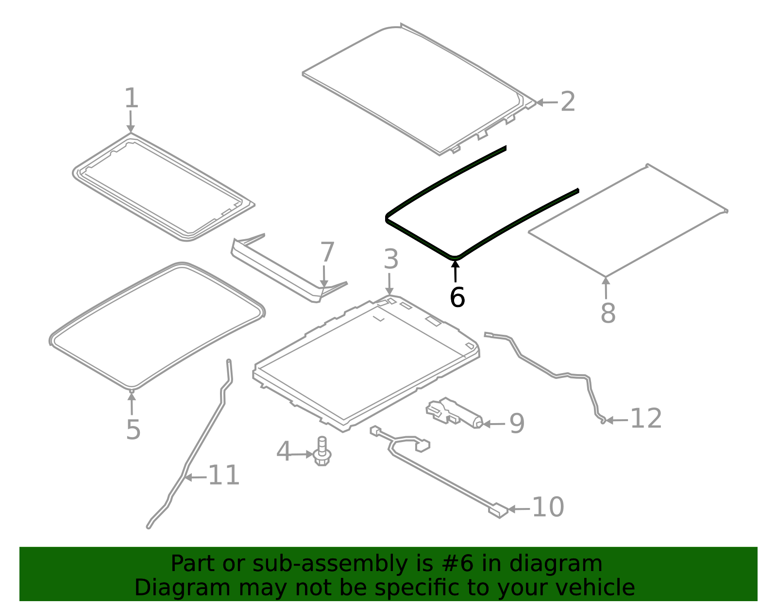 2020-2025 Lincoln Aviator Seal Roof Panel Opening LC5Z-7851884-B | Ford ...