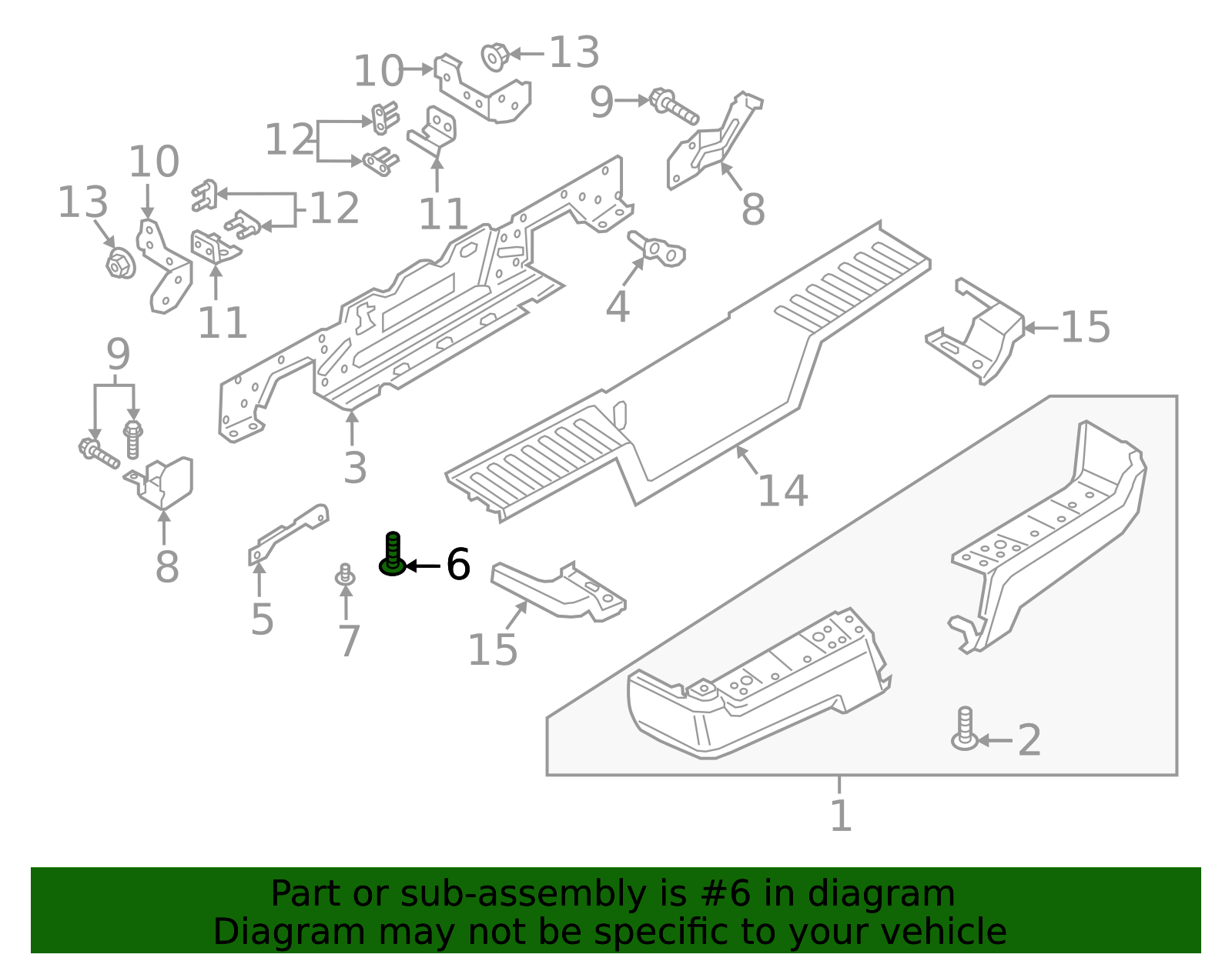 Genuine OEM Ford Part - Bumper Face Bar Reinforcement Beam Bolt W720107 ...
