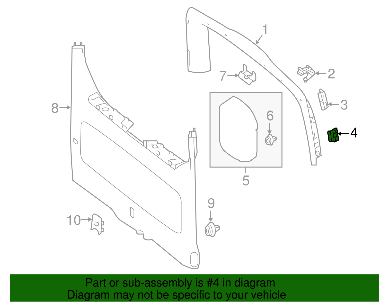 001-991-59-70 - Upper Trim Clip 2016-2023 Mercedes-Benz Metris ...