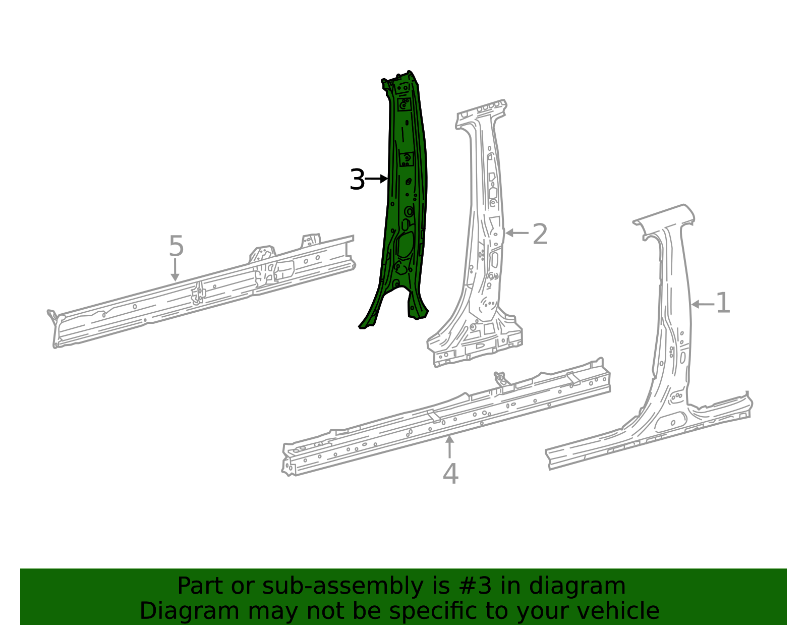 B-Pillar Assembly - Side Frame Structural Support | AutoNation Parts