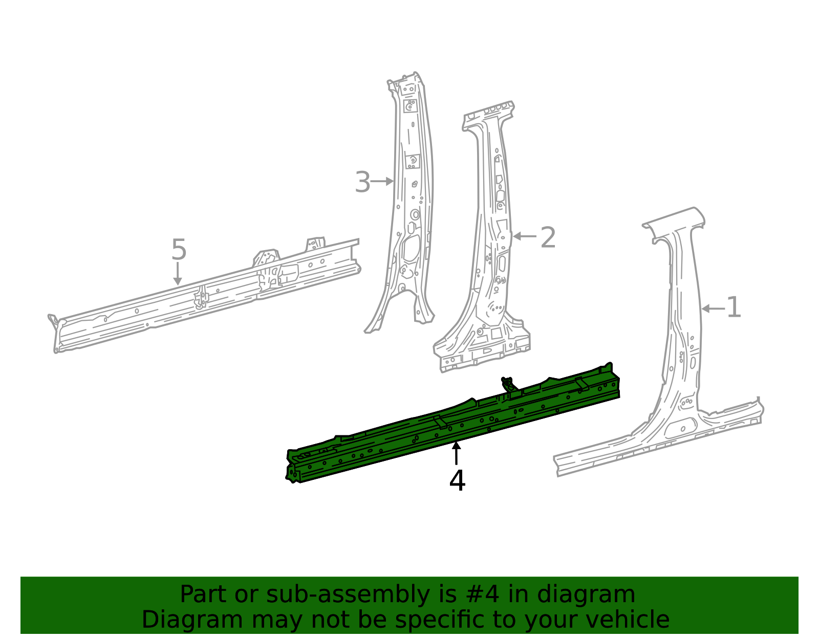 2018-2024 Toyota Camry Rocker Reinforced Ext 61402-06030 | Toyota Parts ...