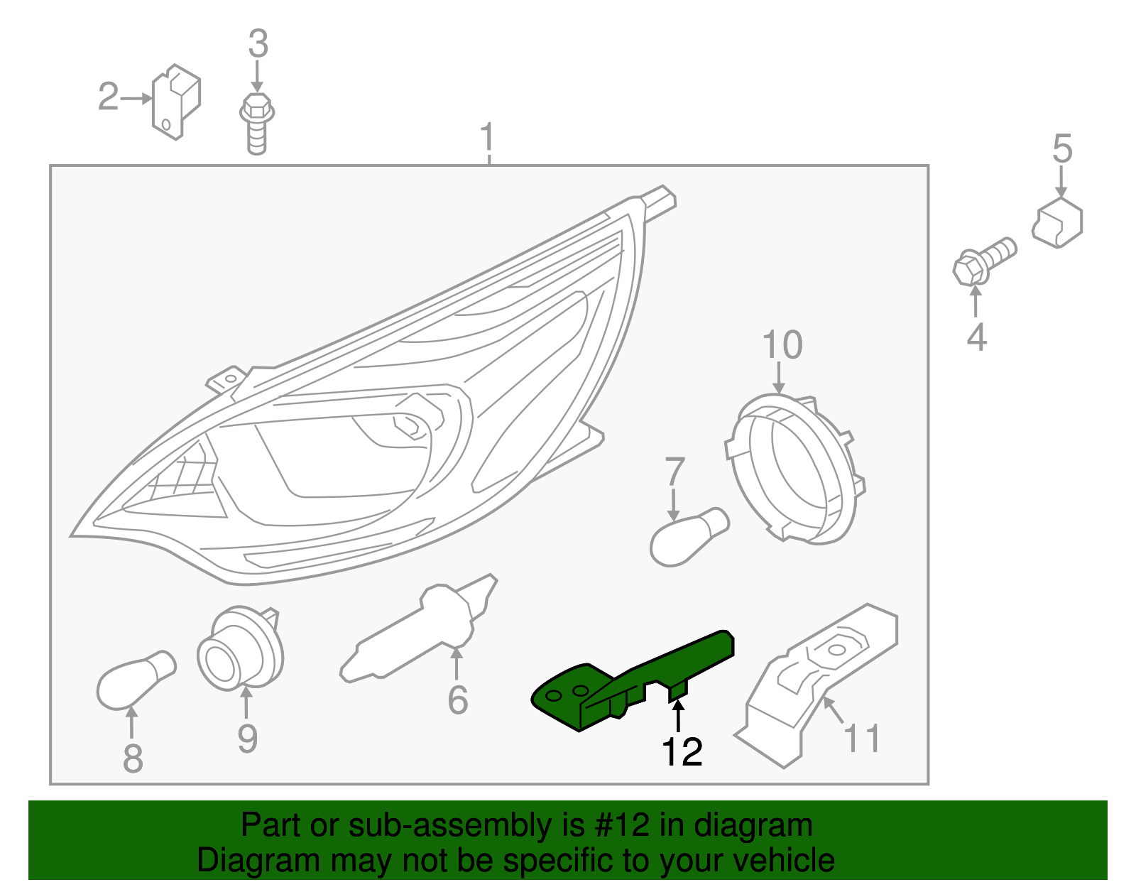 2012-2014 Kia Rio Repair Bracket 92162-1W200 | TascaParts.com