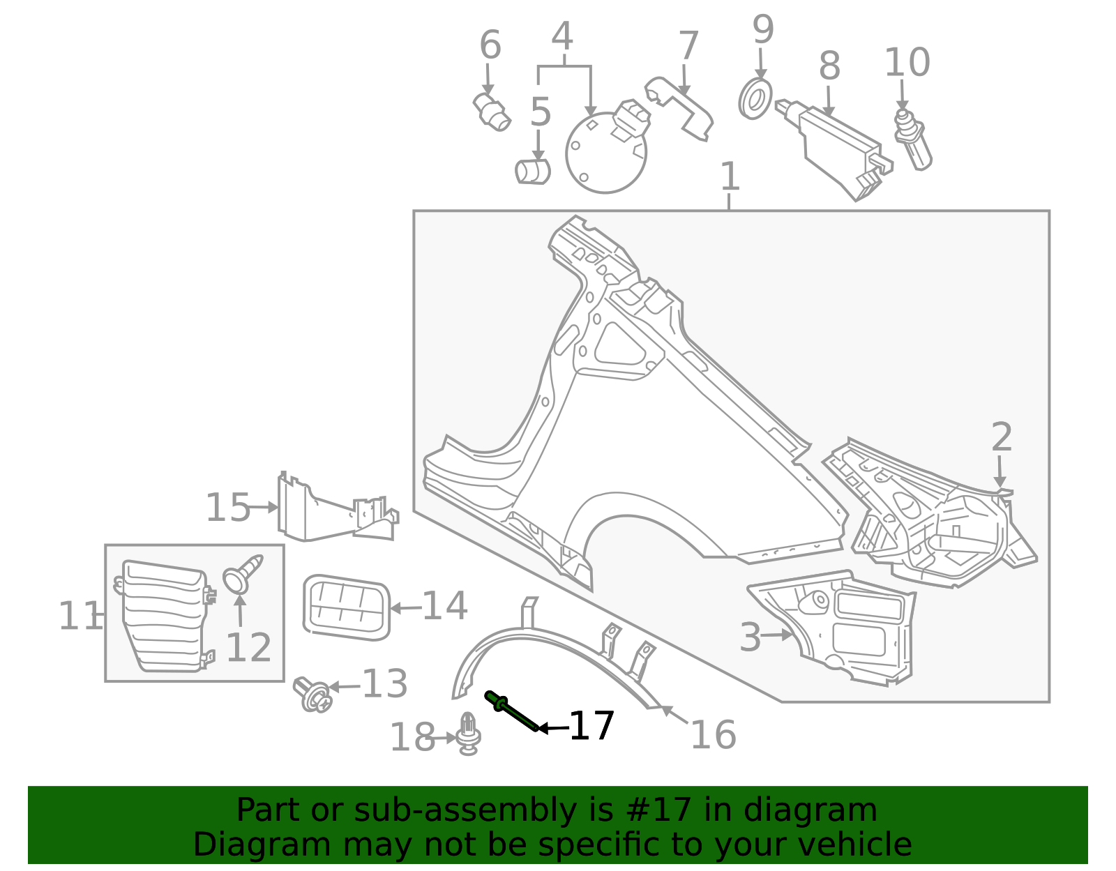 68399-6GA0A - Wheel Opening Molding Rivet 2015-2025 Nissan | Official ...