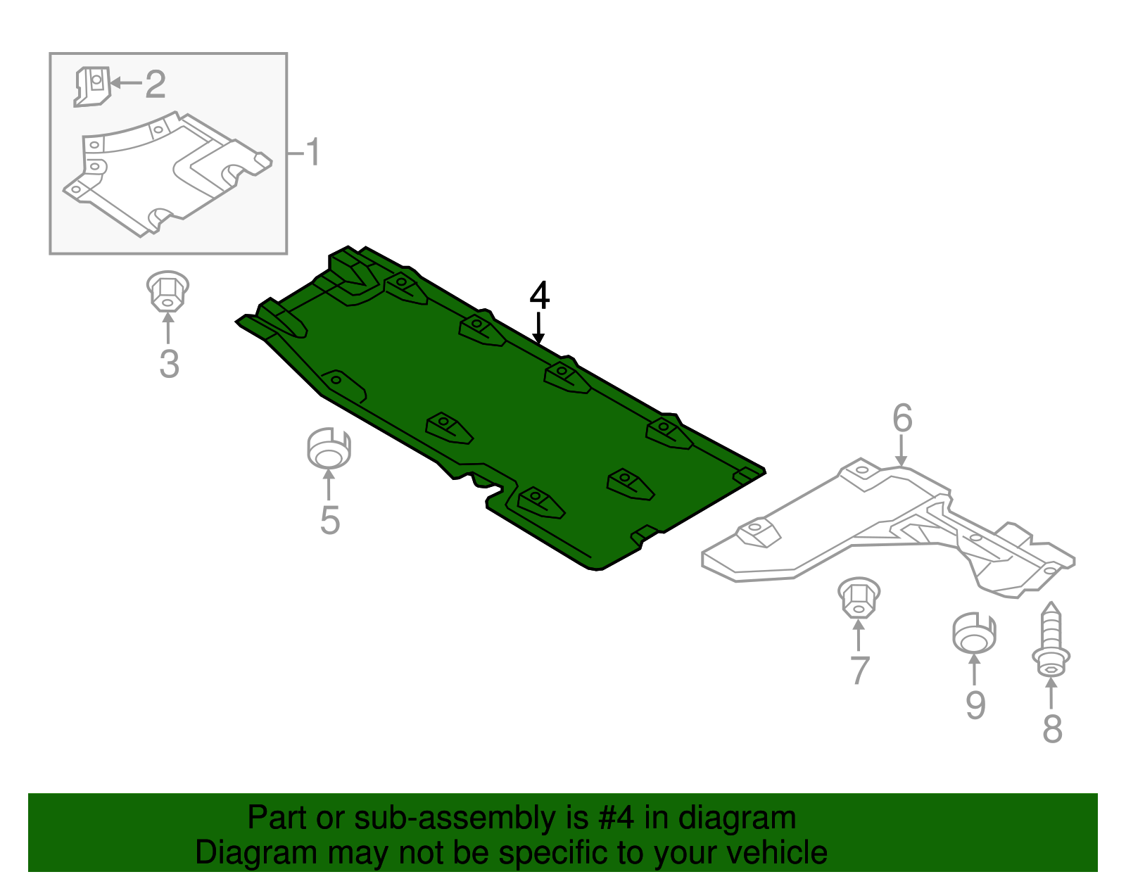 4H4-825-205 - Center Shield 2011-2018 Audi A8 Quattro | Audi OEM Parts Guy