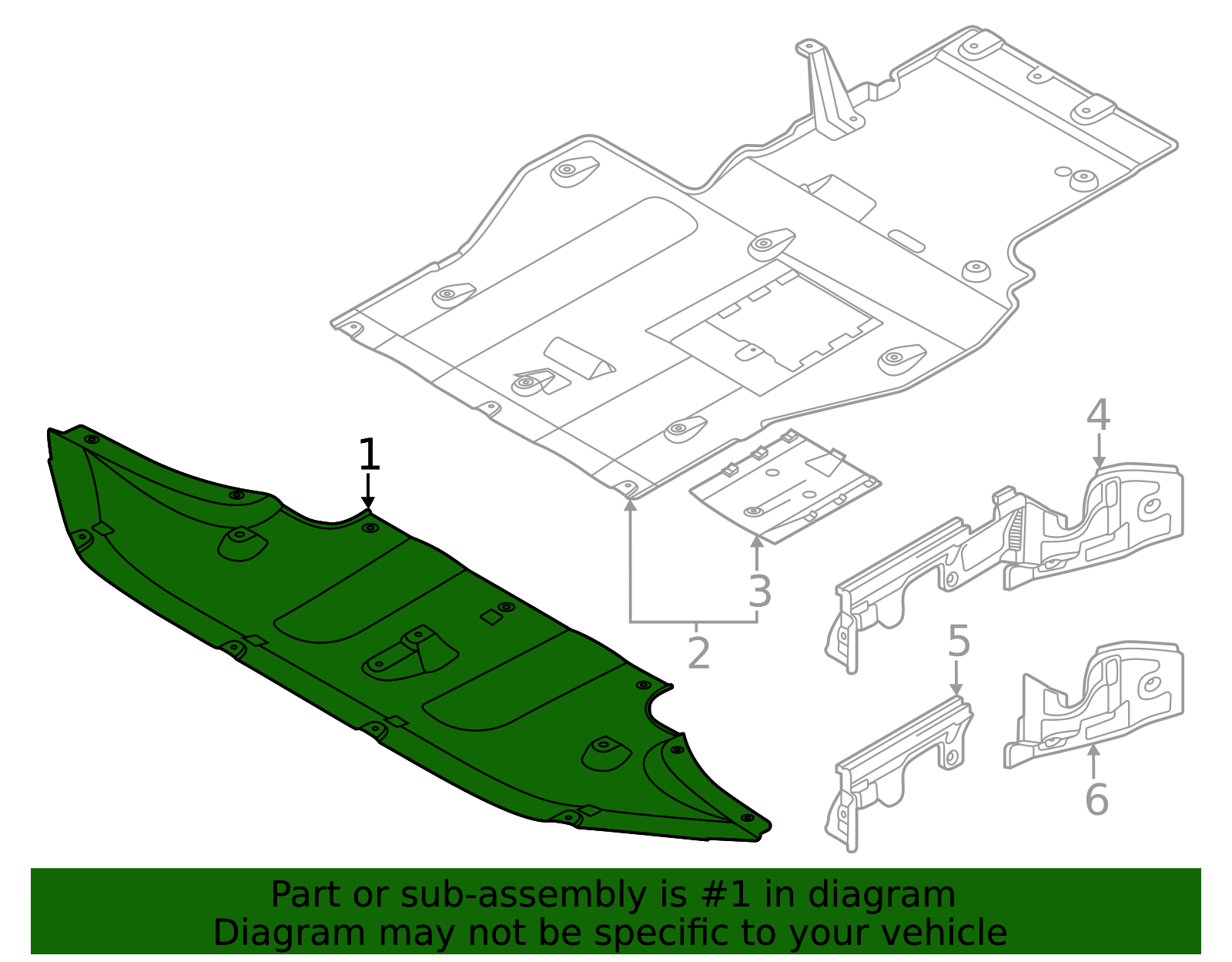 2021-2024 Genesis GV80 Under Cover 29110-T6000 | QuirkParts