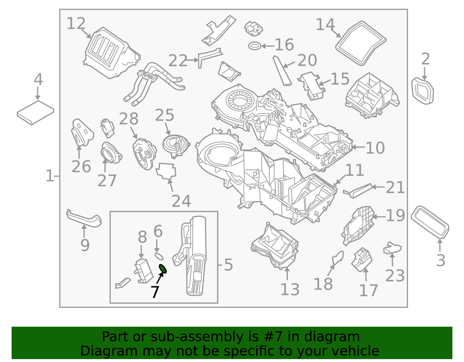 92477-5Z000 - Evaporator Assembly Lower Seal - 2004-2015 Nissan | World ...