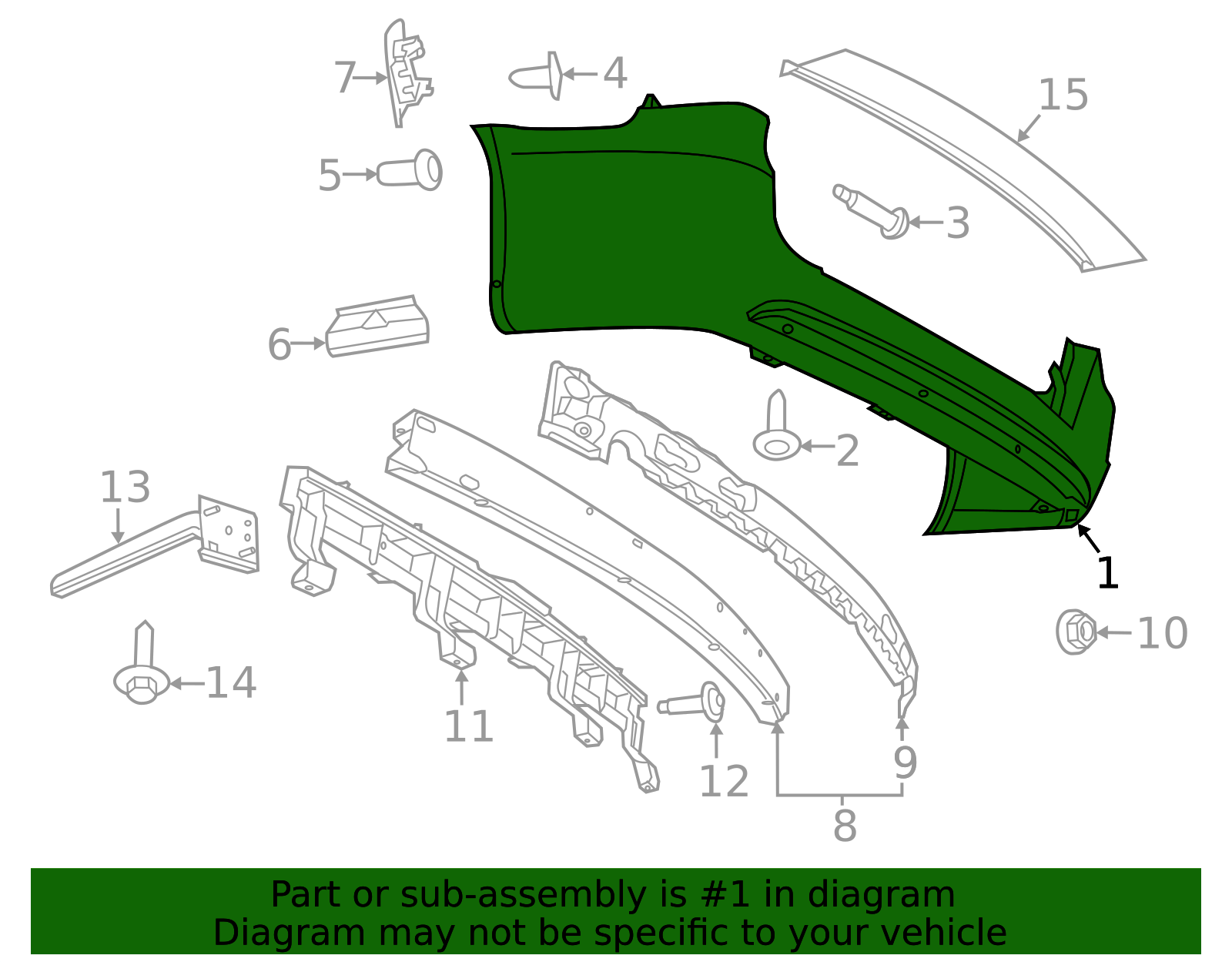 2011-2016 Chrysler Town & Country Rear Fascia 68125727AC | Mopar Parts ...