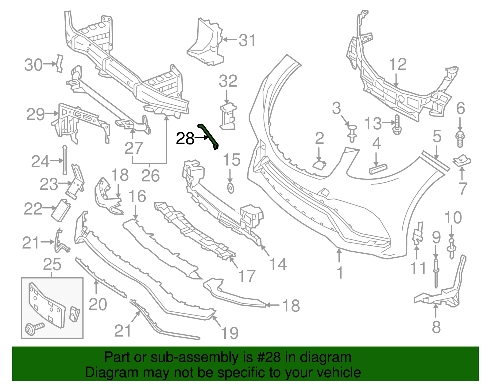 166-620-06-85 - Lower Impact Bar Brace 2012-2019 Mercedes-Benz ...