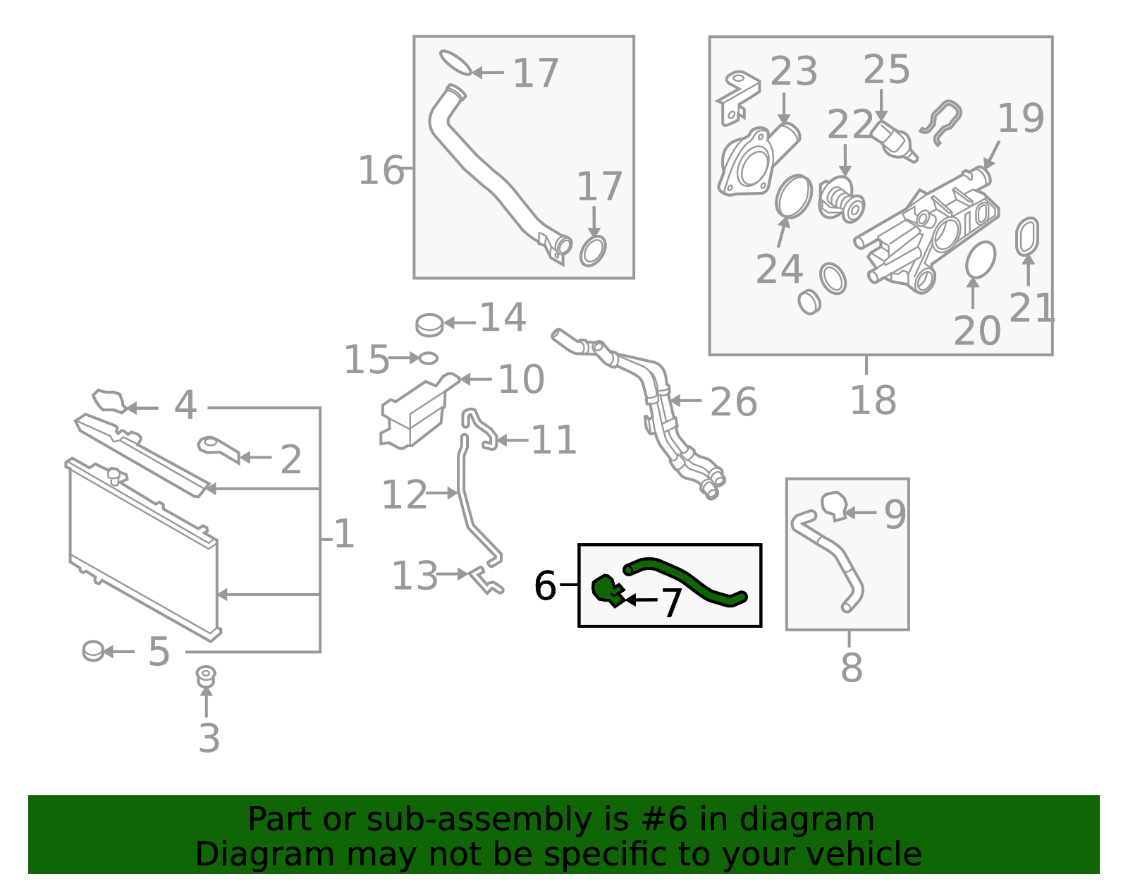 Genuine Upper Hose for 2010-2012 Hyundai Santa Fe | Part# 25411-2B800 ...