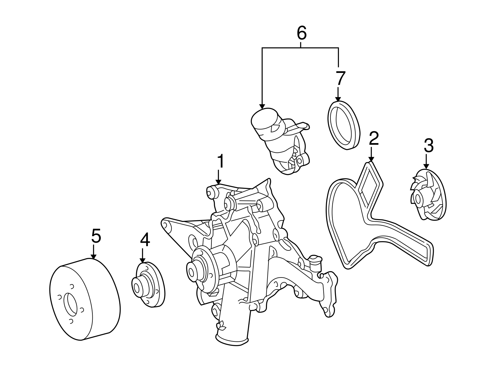 112-200-13-01 - Exchange Parts Kit, Water Pump Mercedes-Benz USA Parts