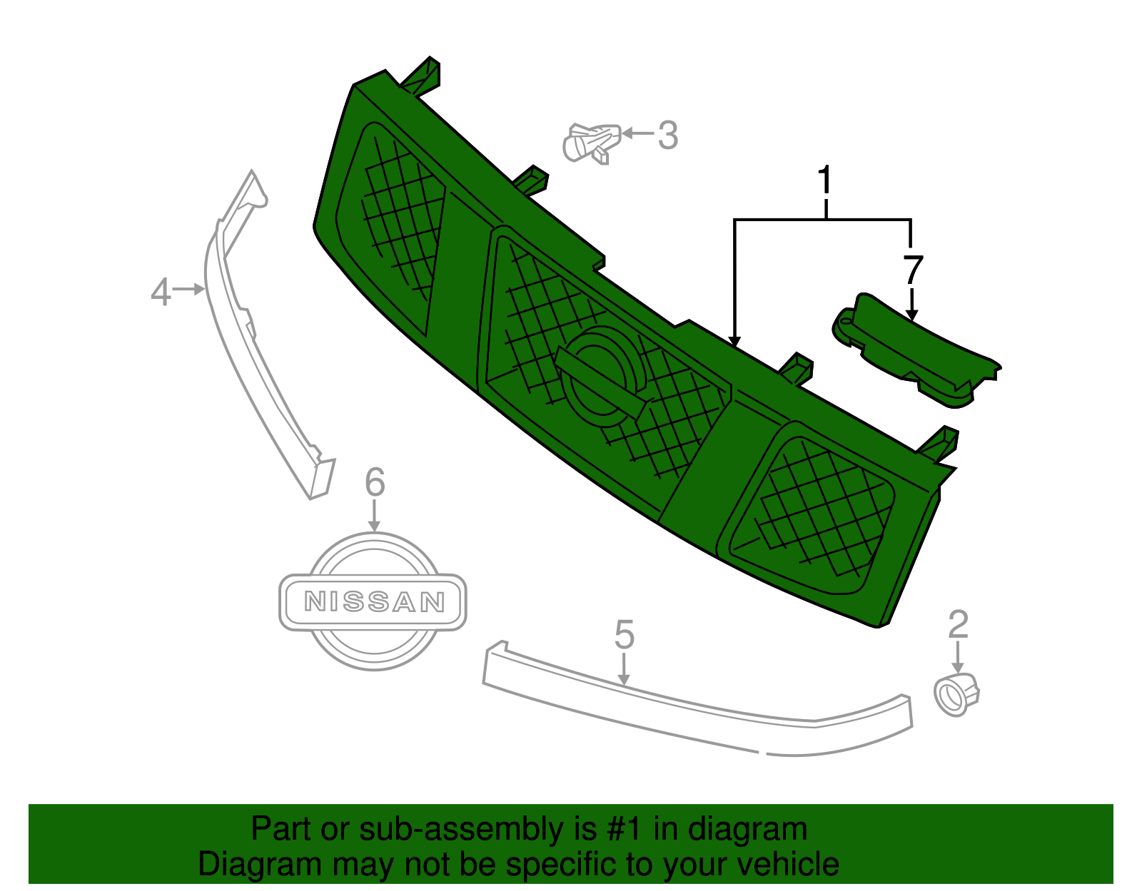 2012-2015 Nissan TITAN Grille Assembly 62310-ZT01A | Nissan Parts Central