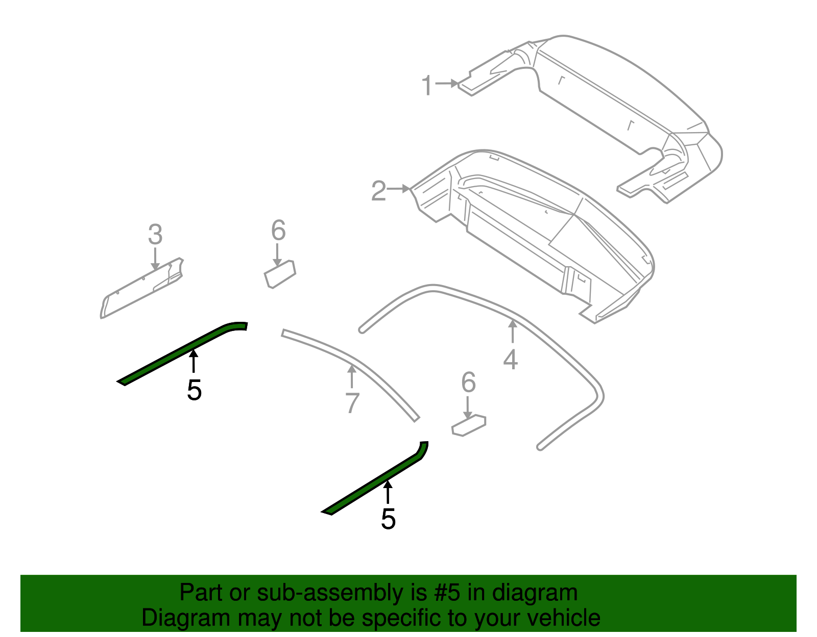 2010-2014 Ford Mustang Outer Molding AR3Z-76423A18-AA | parkwayford