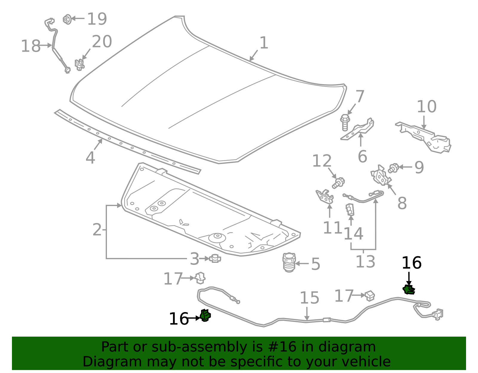 90684-TVA-A01 - Release Cable Clip 2018-2022 Honda Accord | Honda Parts ...
