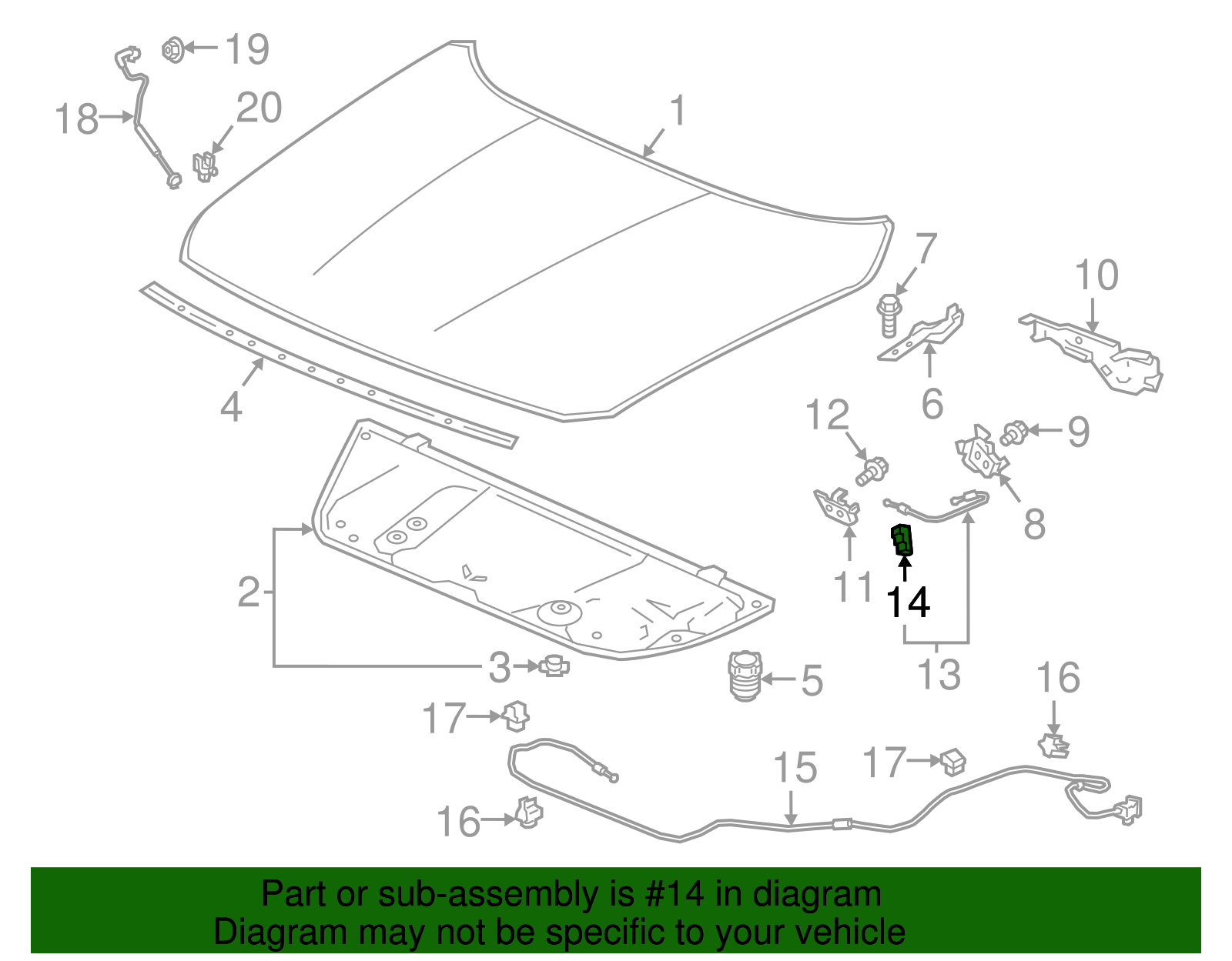 OEM 2018-2025 Honda Cable Clip 91549-TA0-003 | Honda Automotive Parts