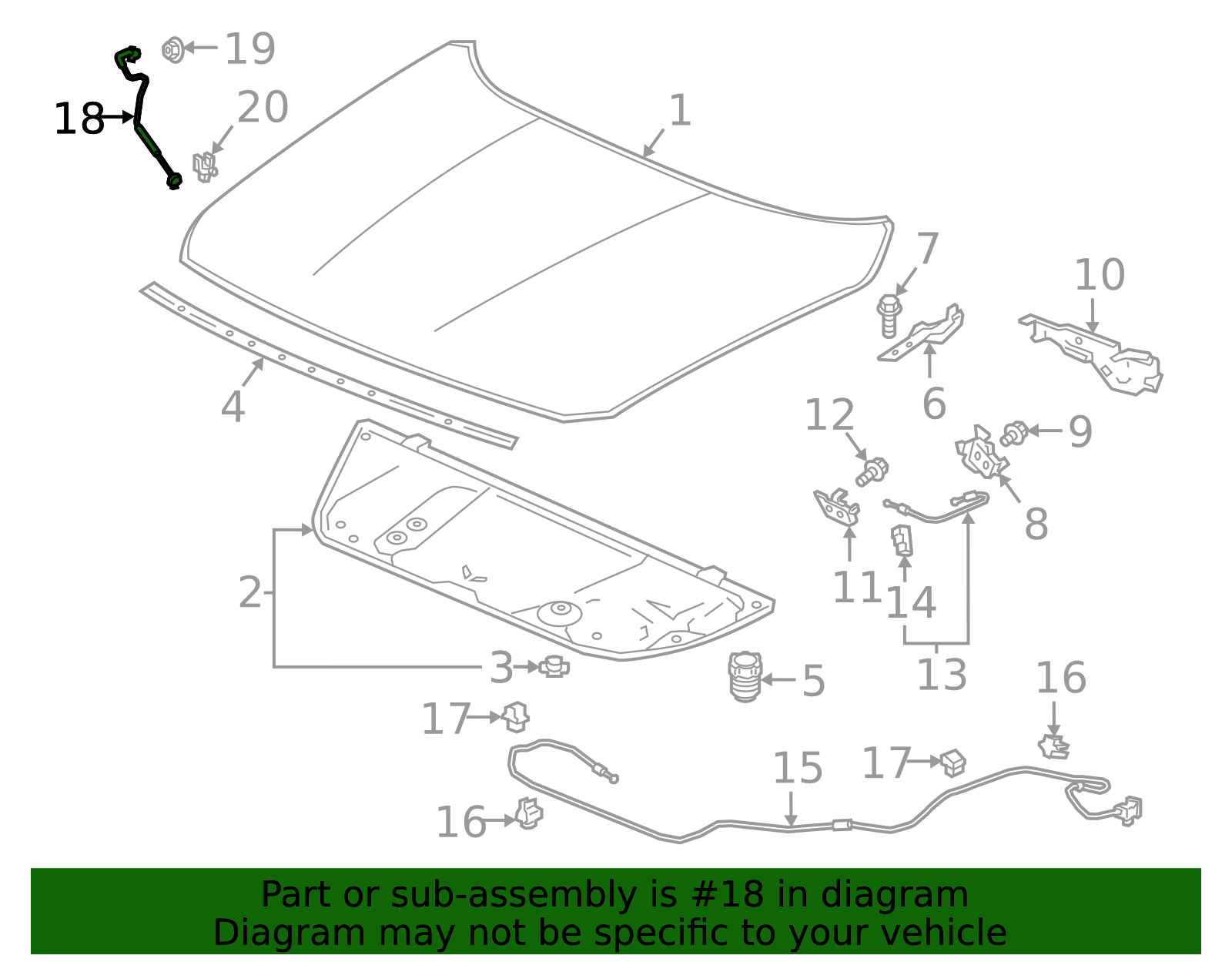 74145-TVA-A00 - 2018-2022 Honda Accord - Stay Hood Open | All Discount ...