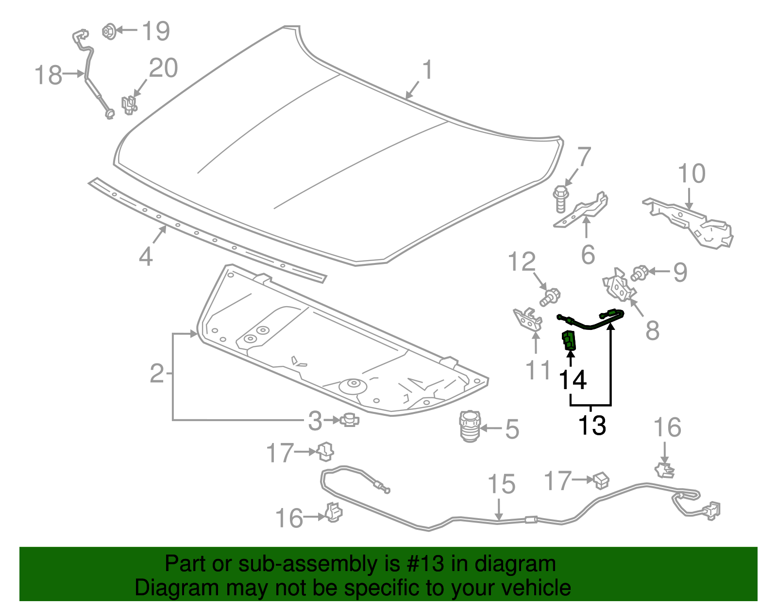 74140-TVA-A01 - Cable 2018-2022 Honda Accord | Honda Parts Online