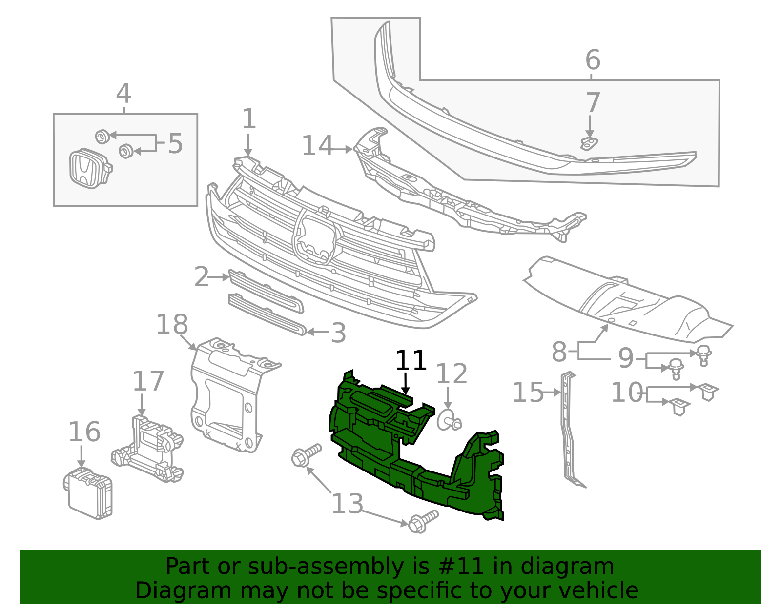 74160-THR-A50 - 2021-2024 Honda Odyssey - Shroud | Genuine Honda Parts
