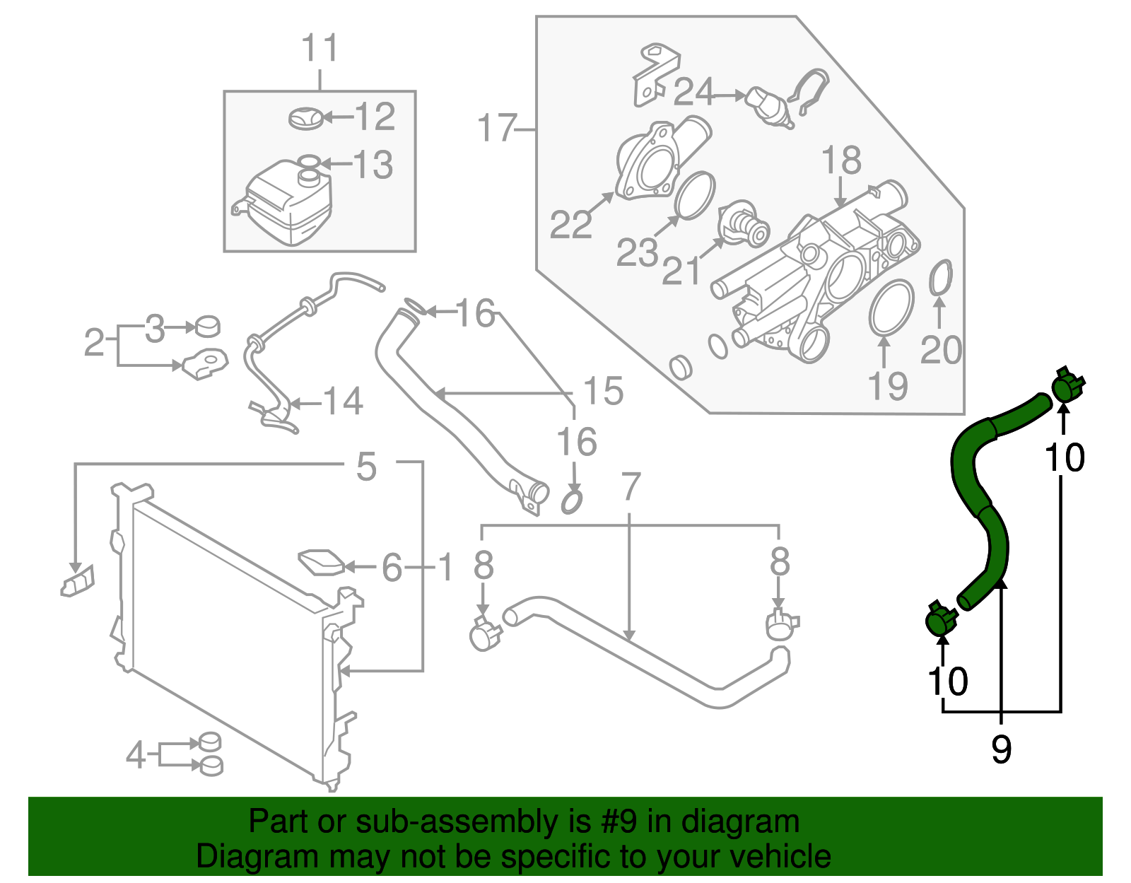 2010-2013 Hyundai Tucson Lower Hose 25412-2S100 | OEM Parts Online