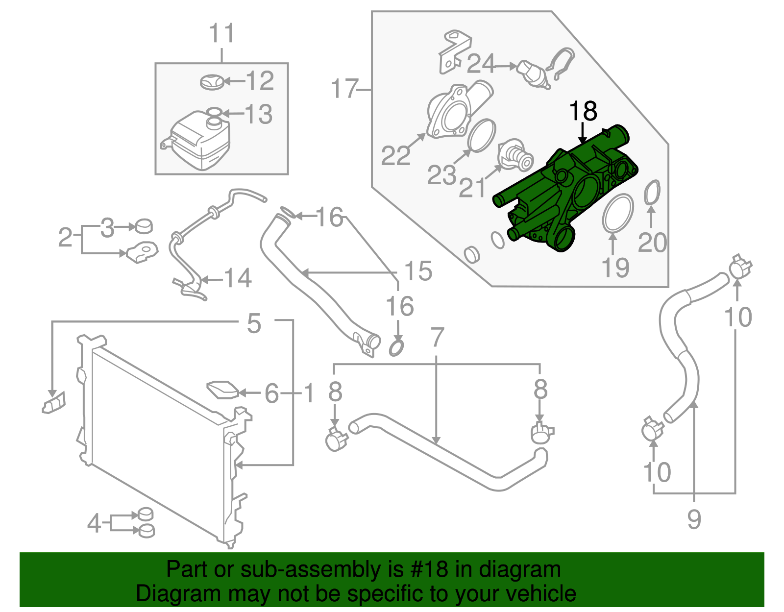 2011-2015 Hyundai Tucson Thermostat Housing 25620-2G400 | OEM Parts Online