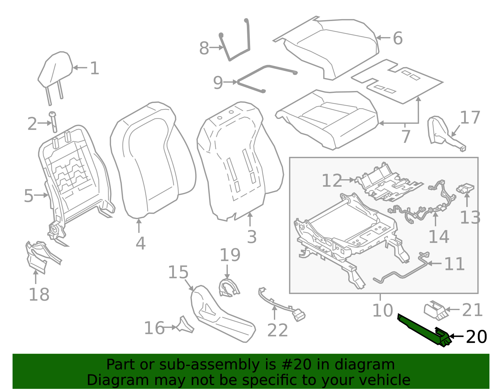 2019-2024 Subaru Ascent Track End Cap 64115XC14AVH | Subaru Parts Store