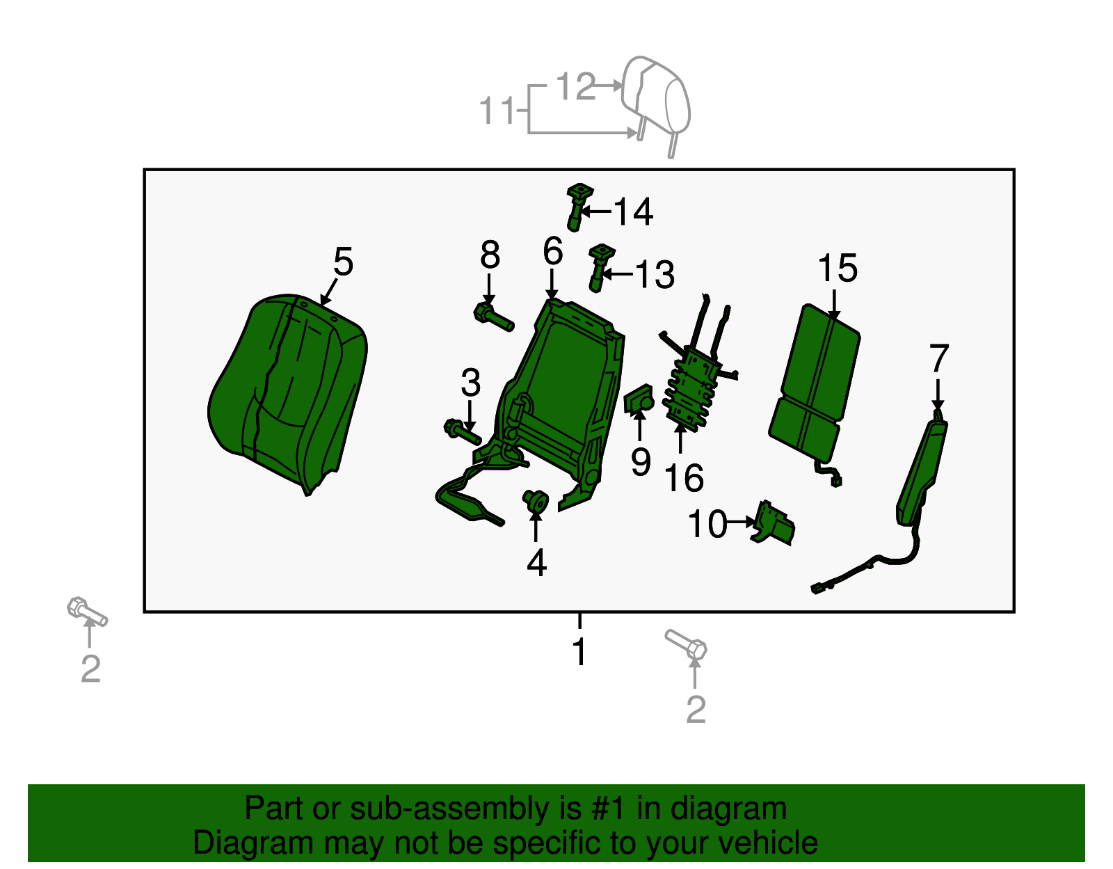GS3R-88-180-74 - 2009-2010 Mazda 6 - Seat Back Assembly | Mazda Part Direct