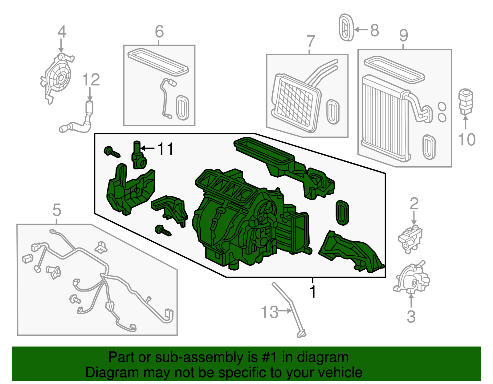 79106-TVA-A42 - AC & Heater Case 2018-2022 Honda Accord | Honda Parts ...
