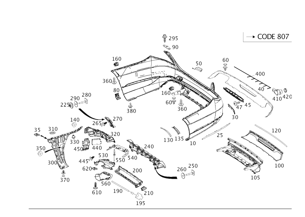 222-885-52-01 - Trim, Bumper 2011-2020 Mercedes-Benz | Mercedes-Benz ...