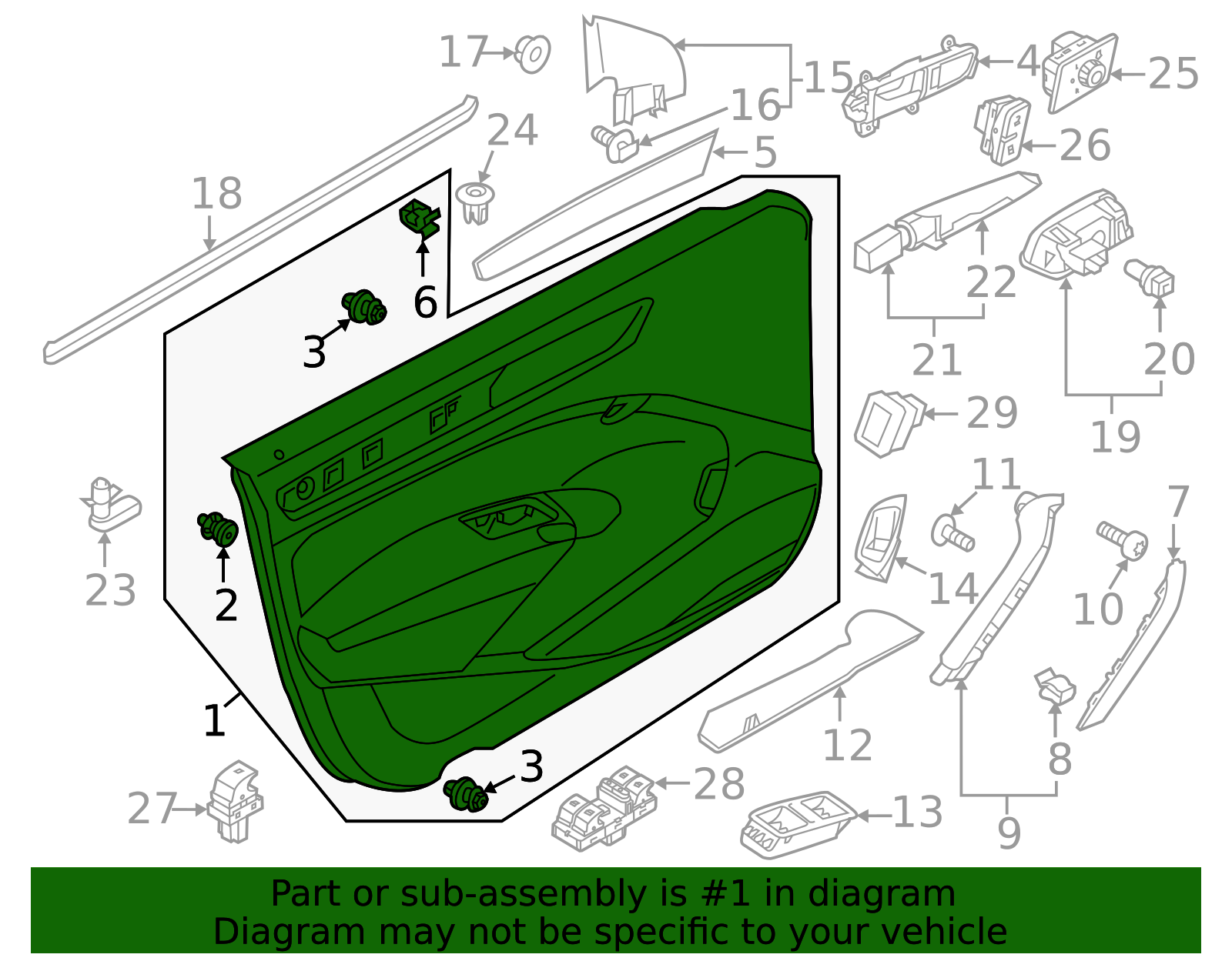 561-867-011-J-WTV - Door Trim Panel 2020-2022 Volkswagen Passat ...