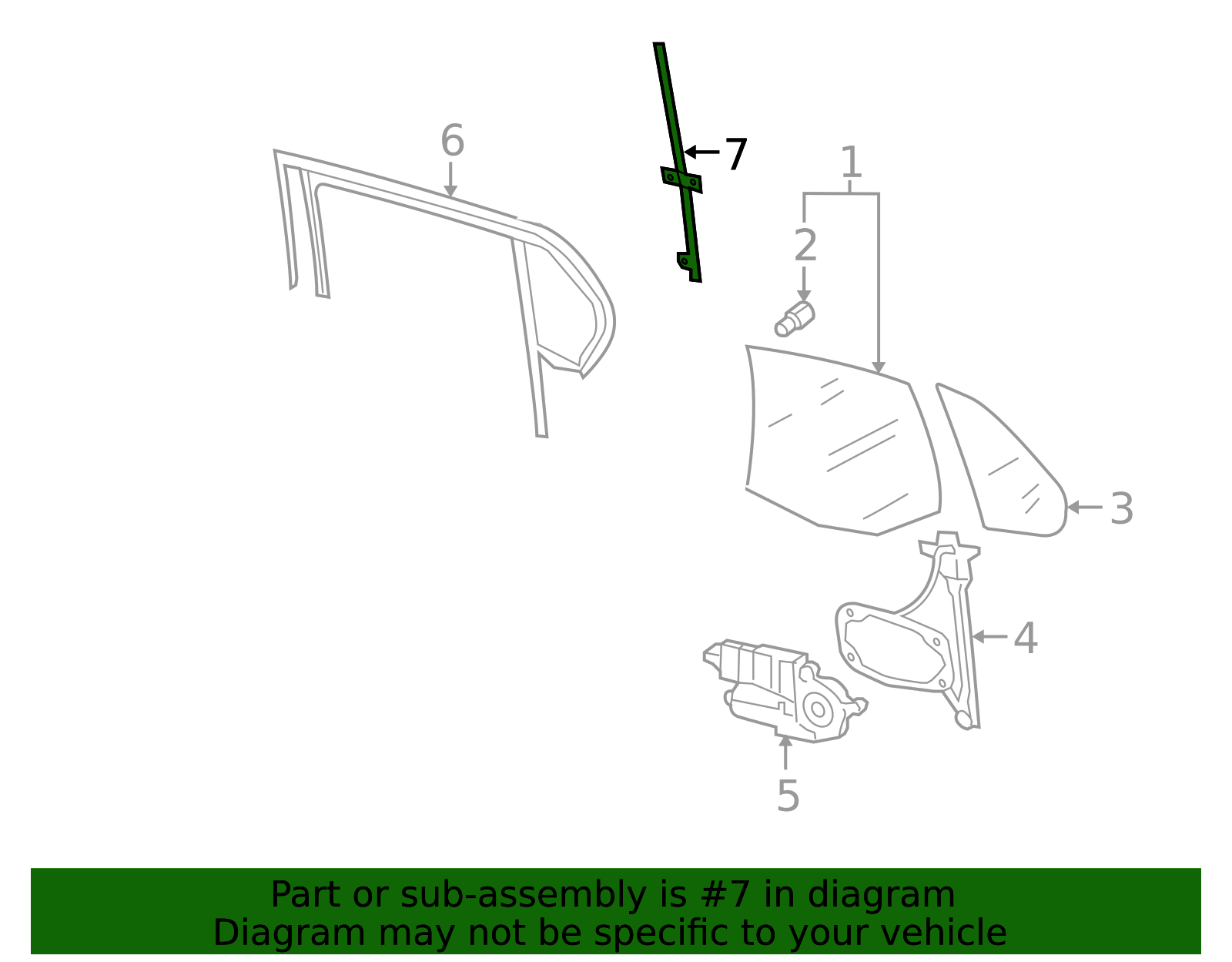 1K5-839-407-K-03C - Window Regulator Rail 2005-2010 Volkswagen Jetta ...