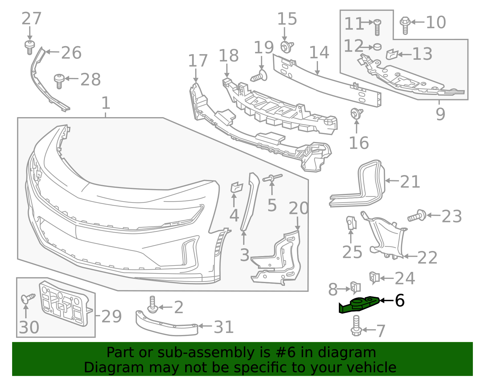 2016-2024 Chevrolet Camaro Front Bumper Fascia Guide Reinforcement ...