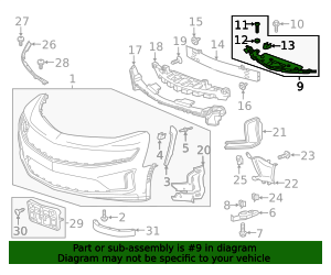 2016-2024 Chevrolet Camaro Front Bumper Fascia Center Support 84522138 ...