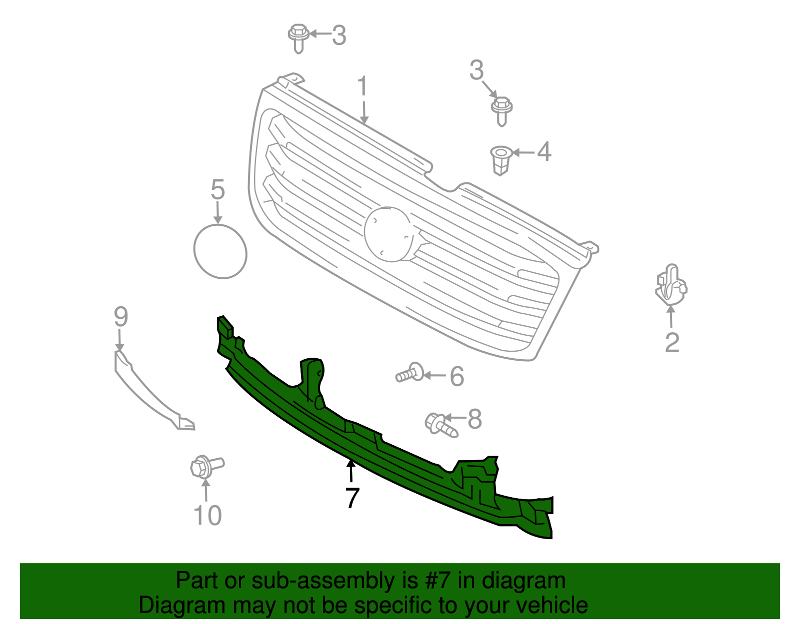 2003-2004 Toyota Land Cruiser Filler Panel 53903-60070 | Toyota Parts ...