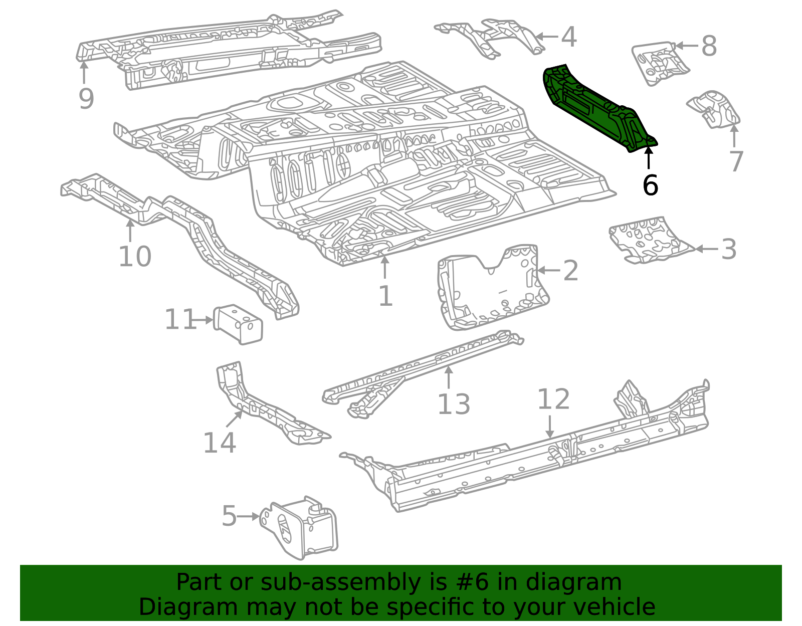 57052-60080 - High-Quality Floor Pan Reinforcement for 2022-2025 Lexus ...