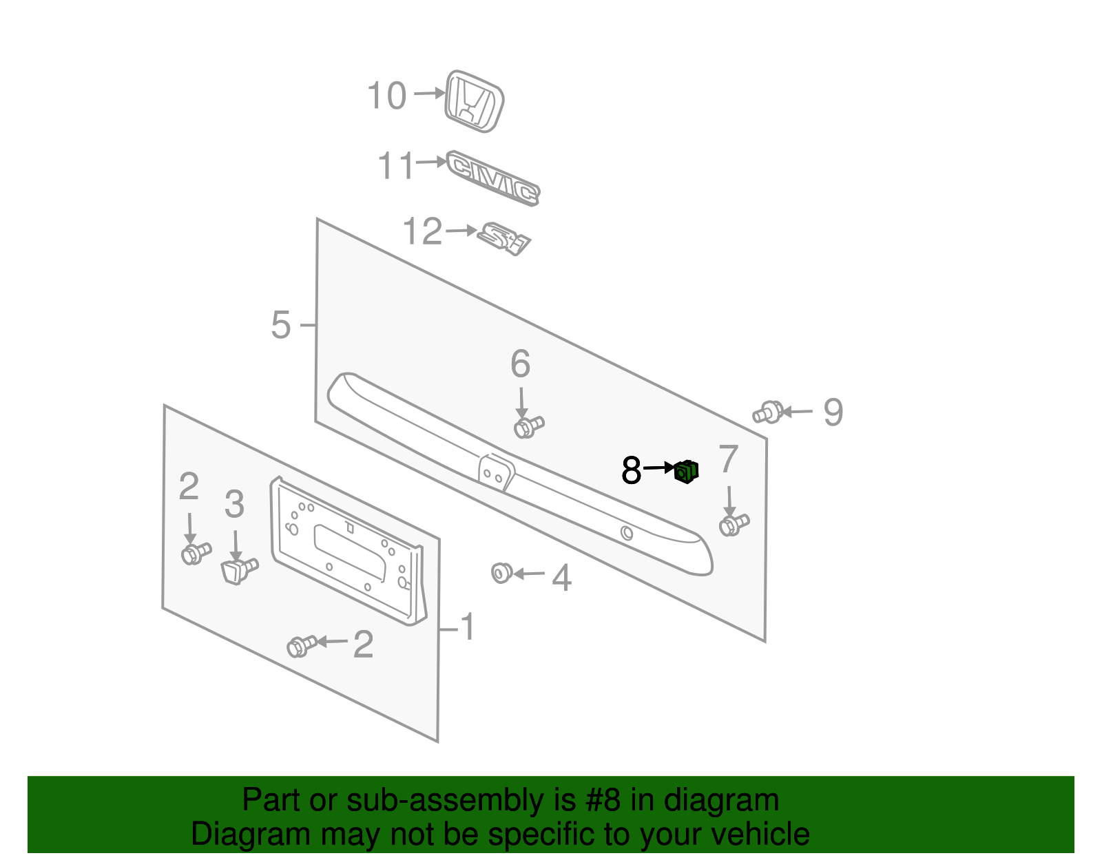 2002-2021 Honda Lift-Gate Reveal Molding Nut 90303-S2G-003 | Honda ...