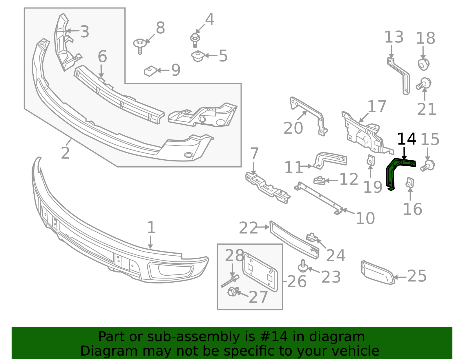 Genuine OEM Ford Part - Bumper Face Bar Bracket AL3Z-17754-A | Genuine ...