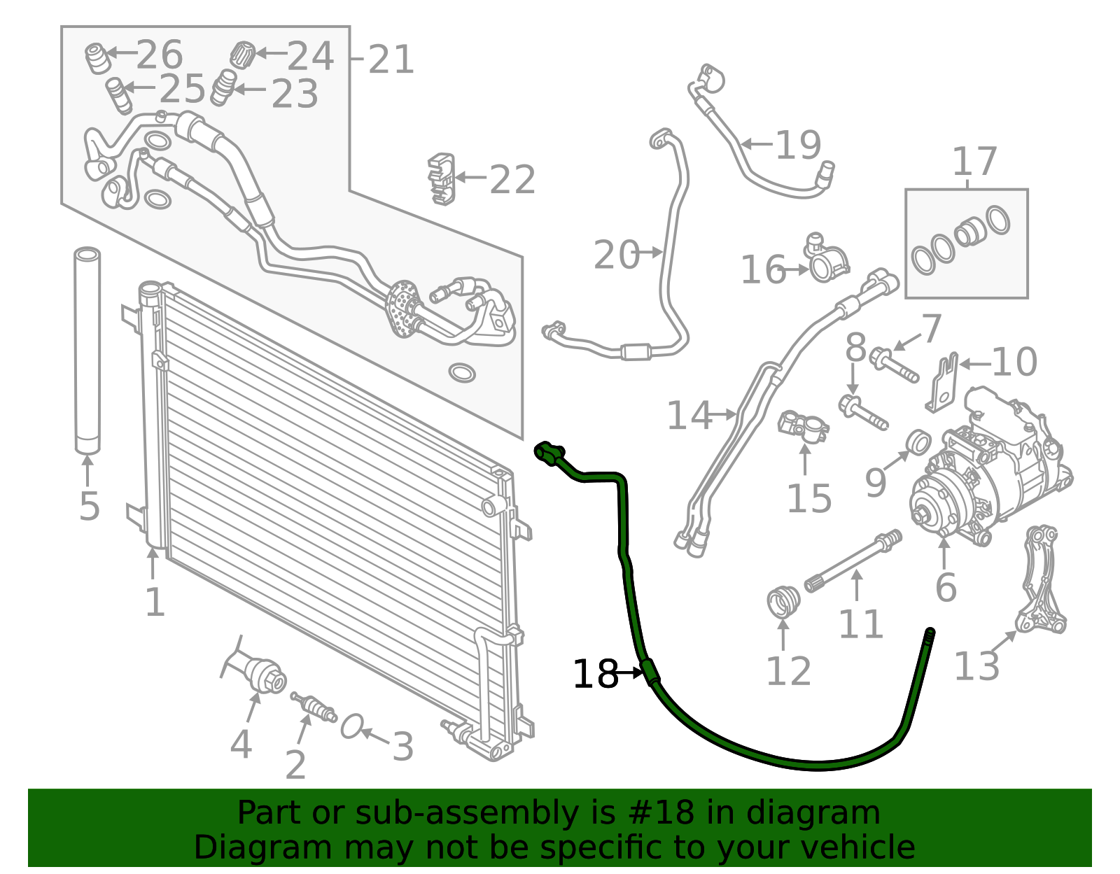 2011-2012 Audi A8 Quattro A/C Refrigerant Liquid Hose 4H0-260-710-AB ...
