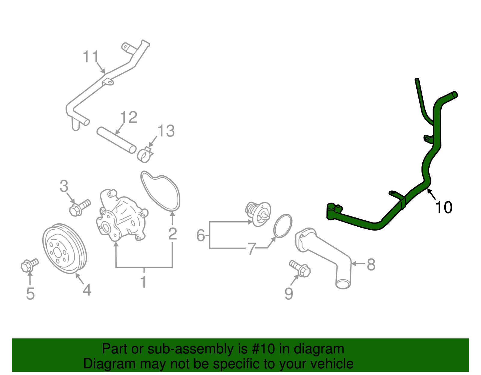 2019-2023 Subaru Crosstrek Engine Coolant Pipe 14050AB370 | Subaru ...