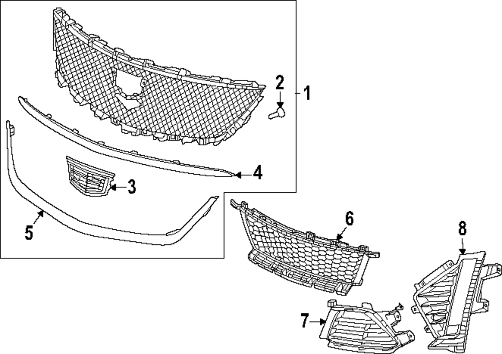 2025 Cadillac CT5 Outer Grille 42794545 | Shop Matick Parts