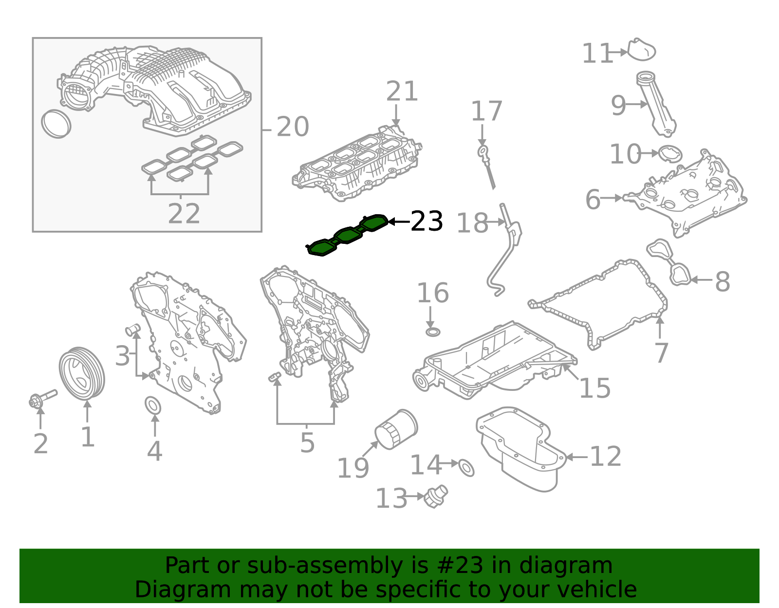 14035-9BT0A - Engine Intake Manifold Gasket 2020-2025 Nissan Frontier ...
