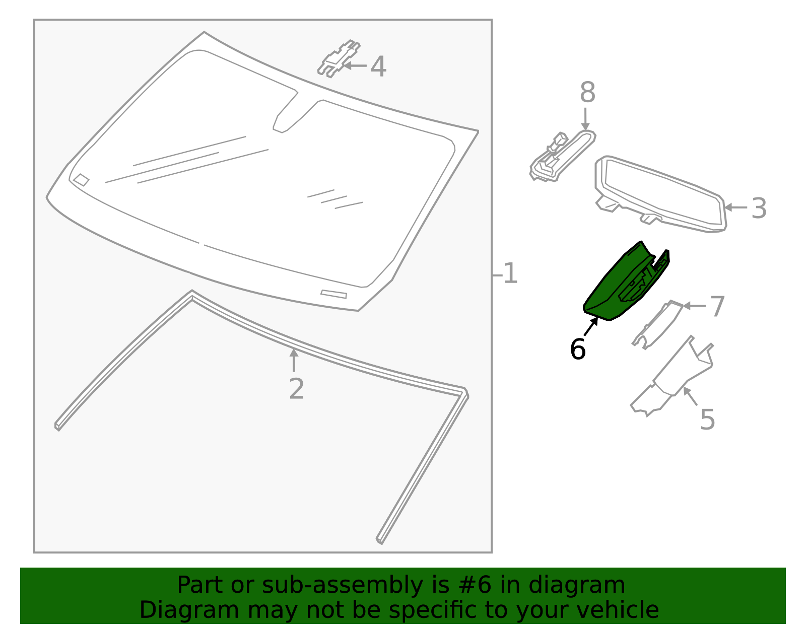 84049173 - Black Windshield Multifunction Sensor Mount Bracket Cover ...